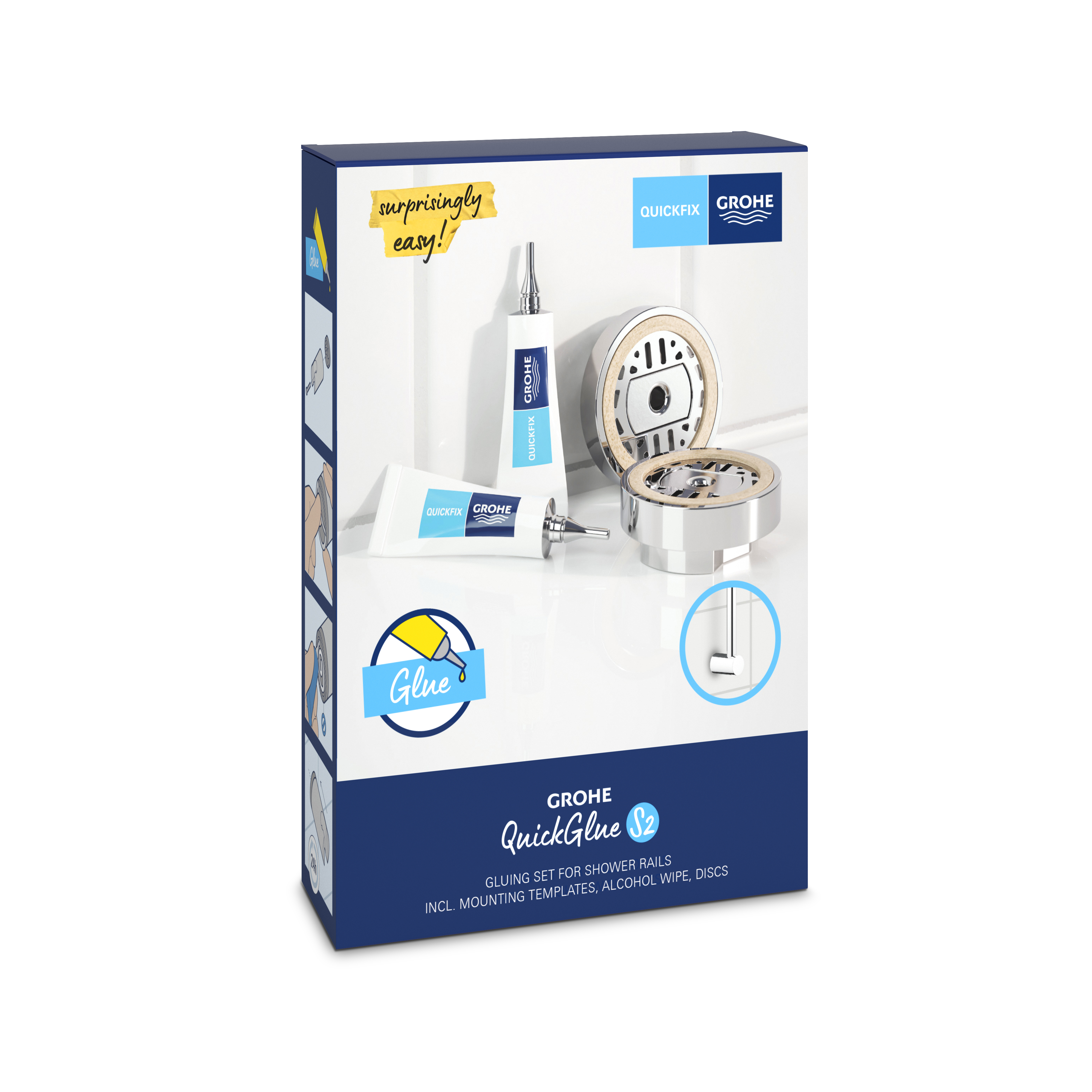 Barre de douche et support mural Glue or Screw| GROHE QuickFix