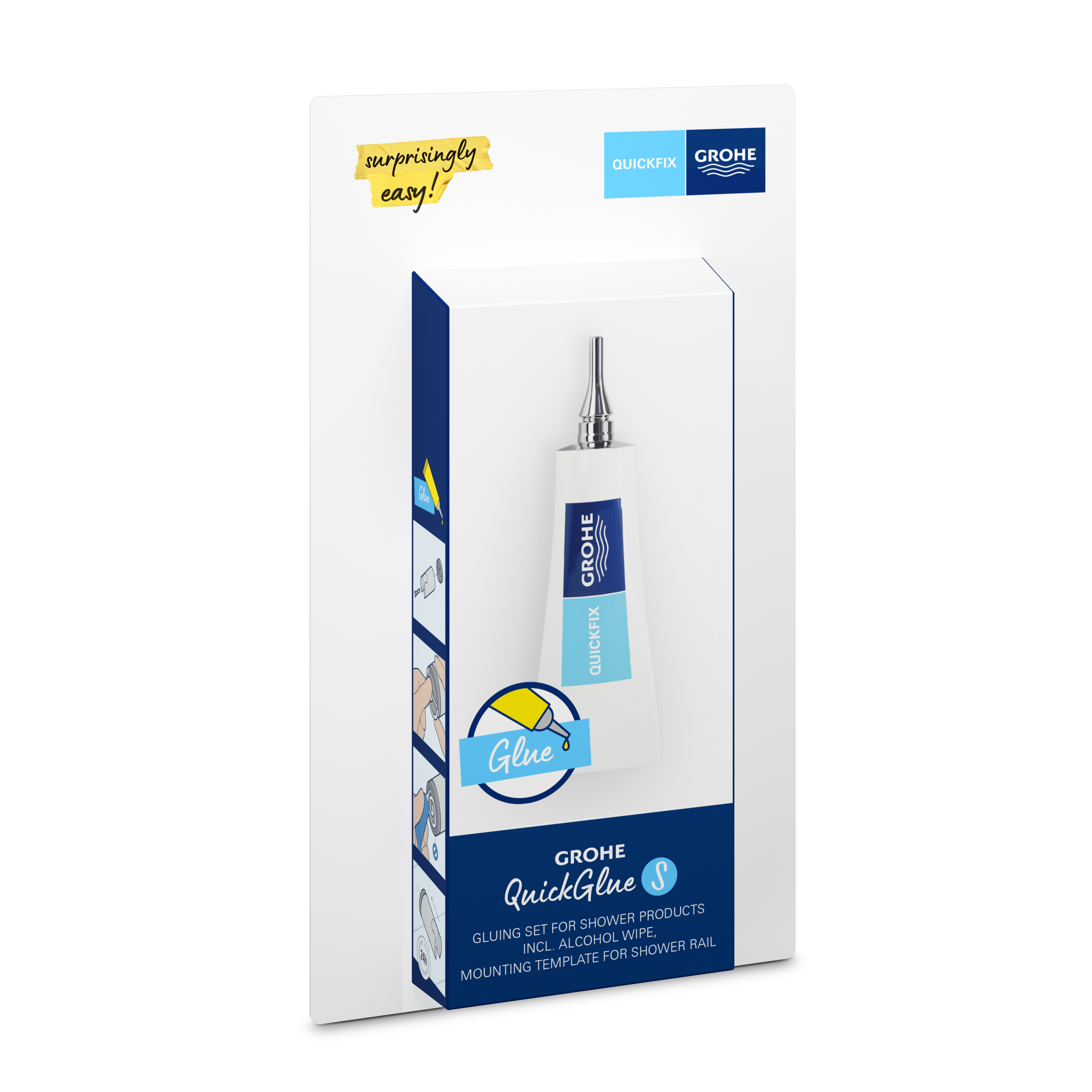 Barre de douche et support mural Glue or Screw| GROHE QuickFix